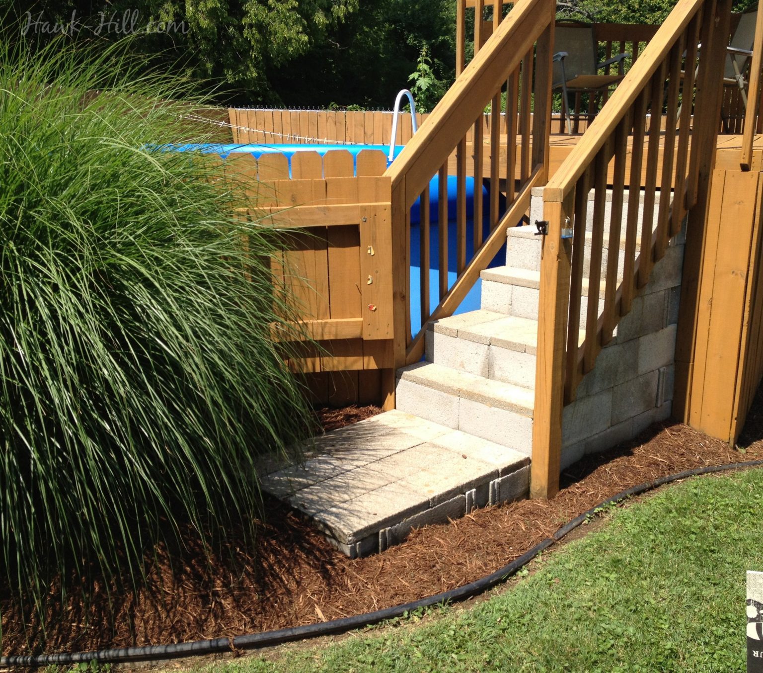 How to Hide an Above Ground Pool landscaping in a Backyard | Hawk Hill