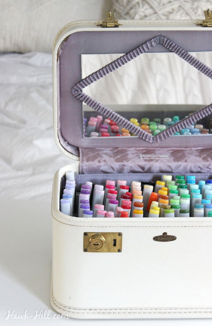 How To: DIY Marker Storage from Vintage Luggage | Hawk Hill