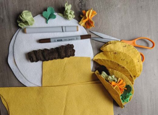 7 Easy Steps to Make a Felt Taco Play Set: Instructions & Free Pattern ...