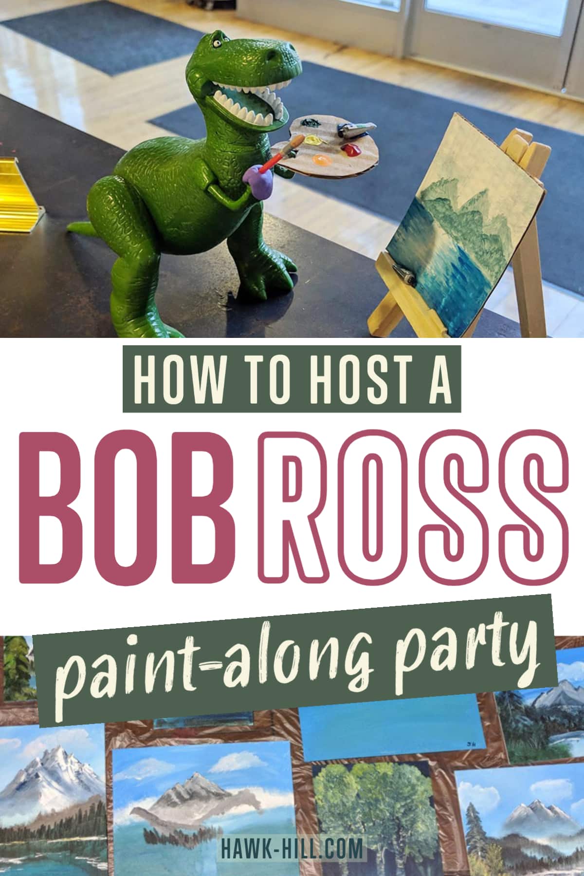 How To Host a Bob Ross Inspired Paint-Along Theme Party | Hawk Hill
